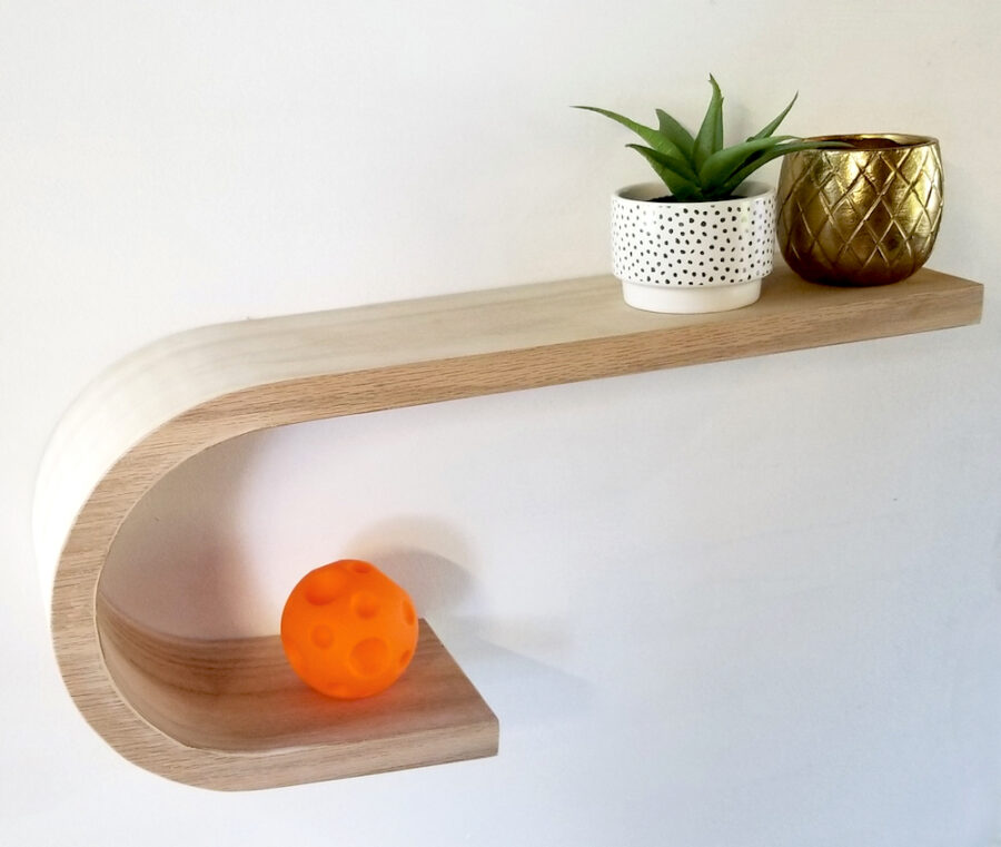 Curled Floating Shelf - aspire design and home
