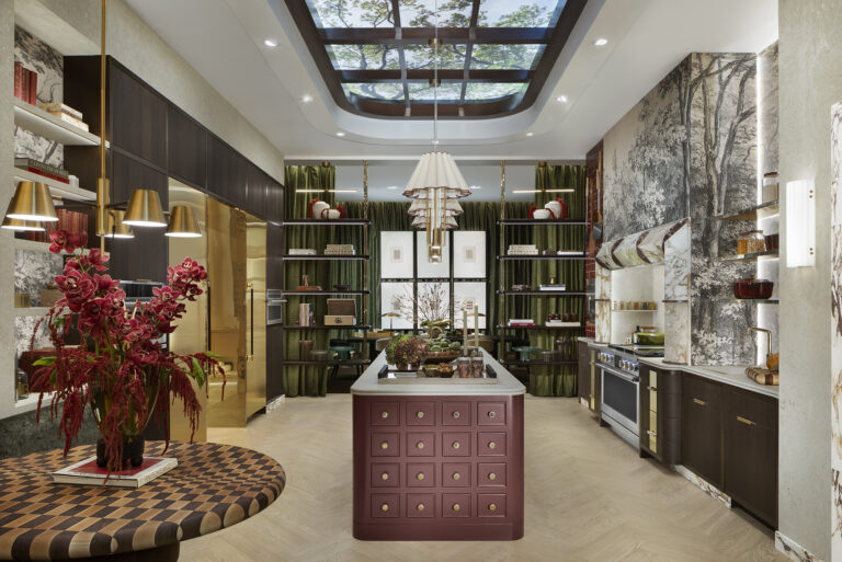 Pastel Turquoise And Polished Nickel Recall The Sea In This Kitchen